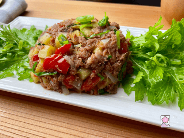 Corned Beef Hash with Japanese Sweet Potatoes - Mountain Plums